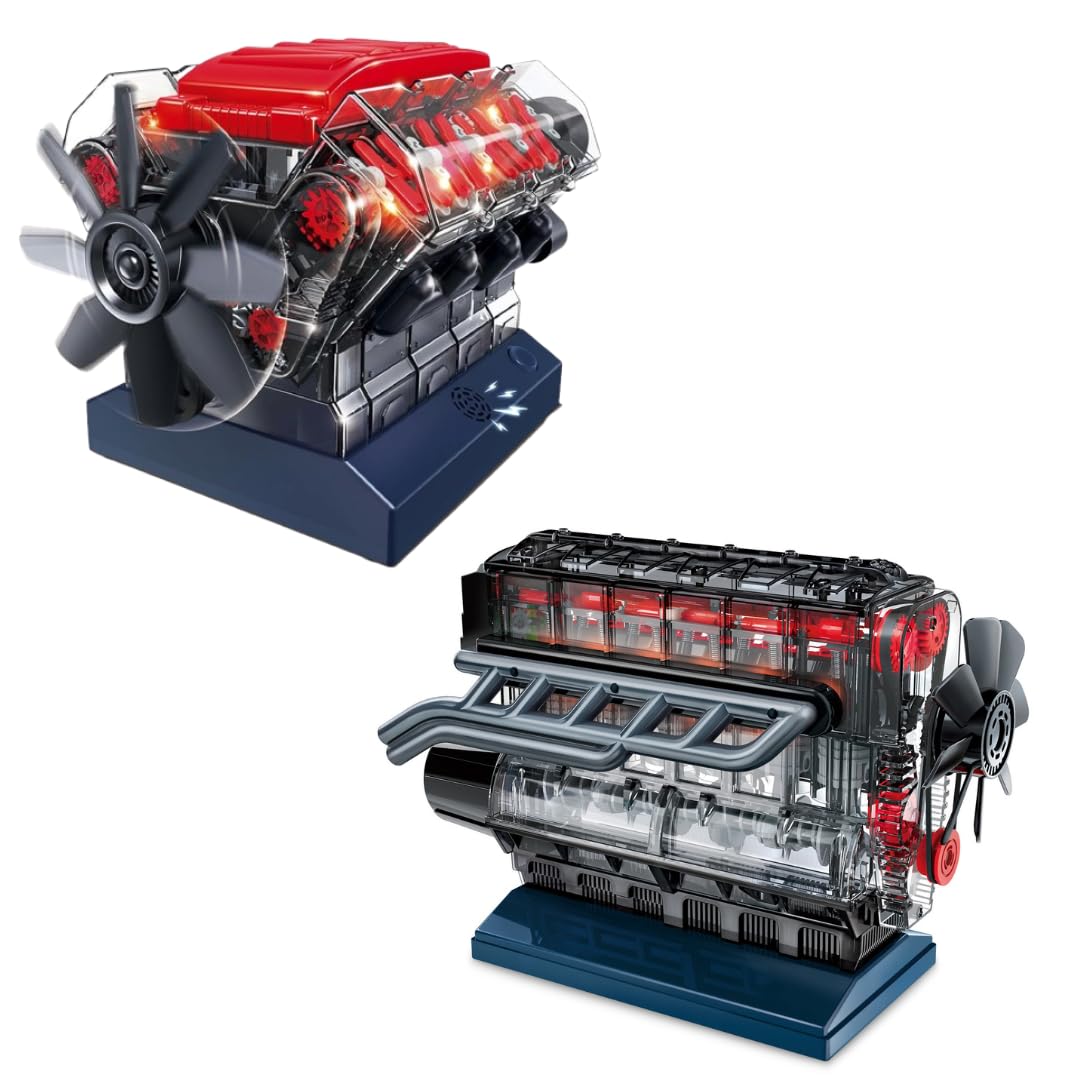 Amazon.com: Playz V8 Combustion Engine Model kit That Works with Inline ...