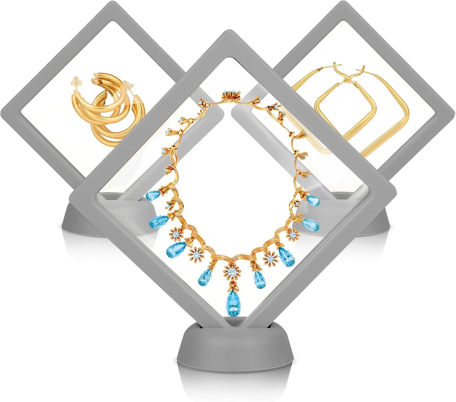 Amazon.com: Aptkin Jewelry Box, 3D Floating Display Case, Transparent ...