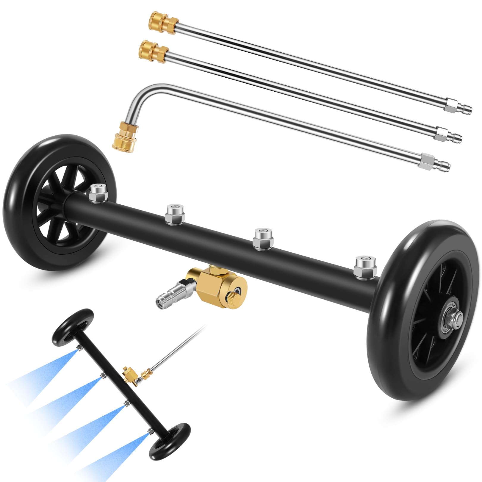 Amazon.com: commowner Pressure Washer Undercarriage Cleaner, 16 Inch ...