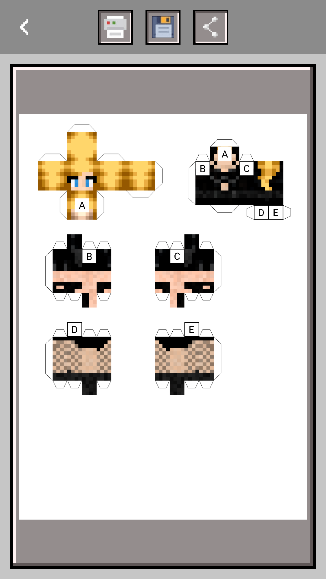 Papercraft Minecraft Boy Skins