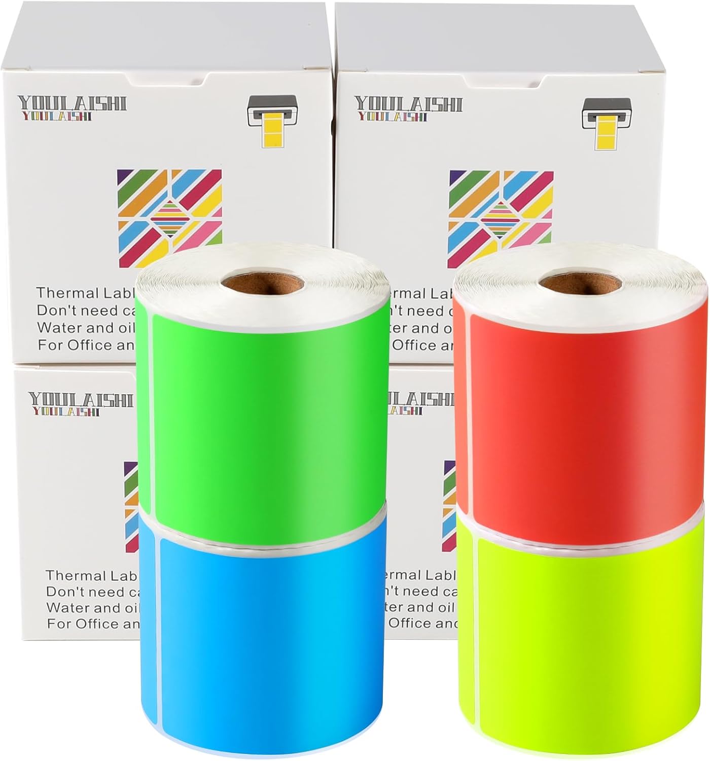 Amazon.com : YOULAISHI 1200PCS/4 Roll 3 X 5 Inch Printable Rectangle ...