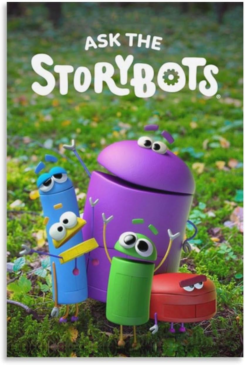 Amazon.com: Ask The StoryBots Poster Art Wallpaper (3) Room Aesthetic ...