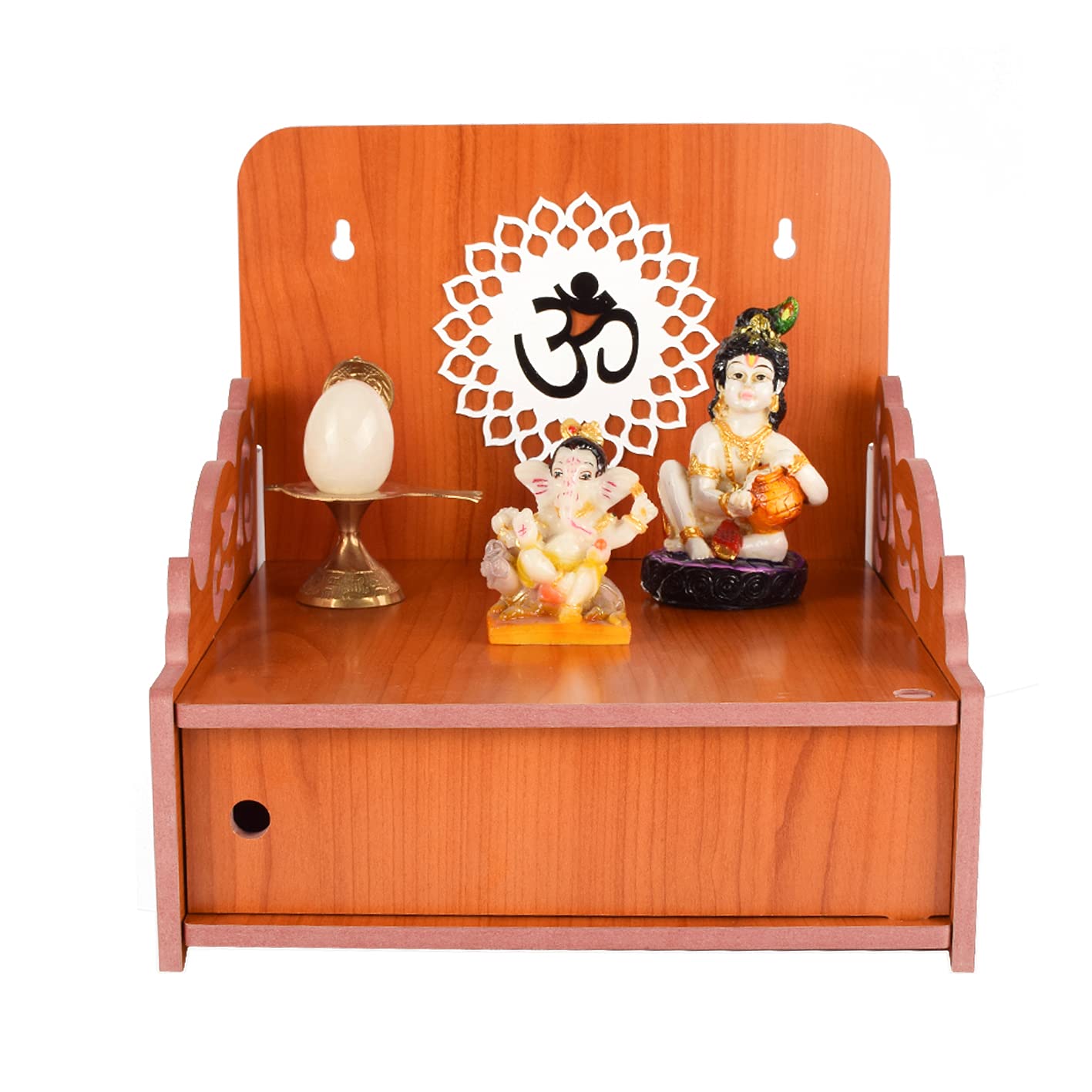 Buy LAKHAJI Beautiful MDF Wooden Temple,Home Temple, Pooja Mandir, Wall ...