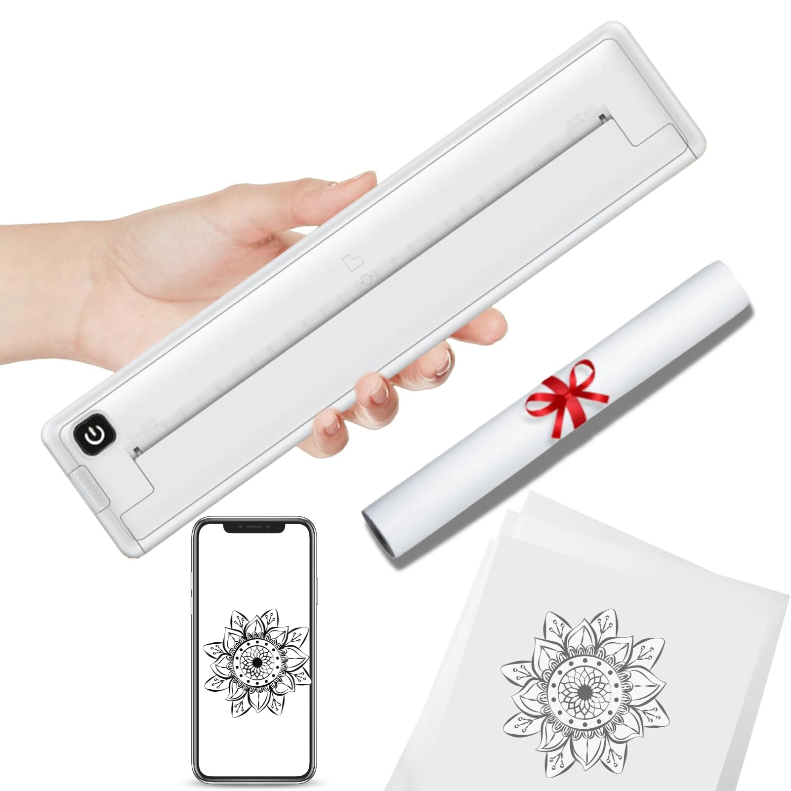 Amazon.com: A4 Thermal Printer Bluetooth - 200dpi Inkless Mini Printer ...