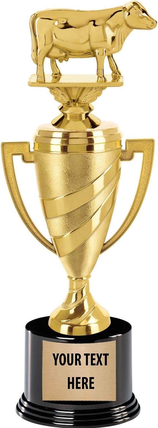 Amazon.com: Crown Awards Dairy Cow Trophy, 10.5" Gold Cup Dairy Cow ...