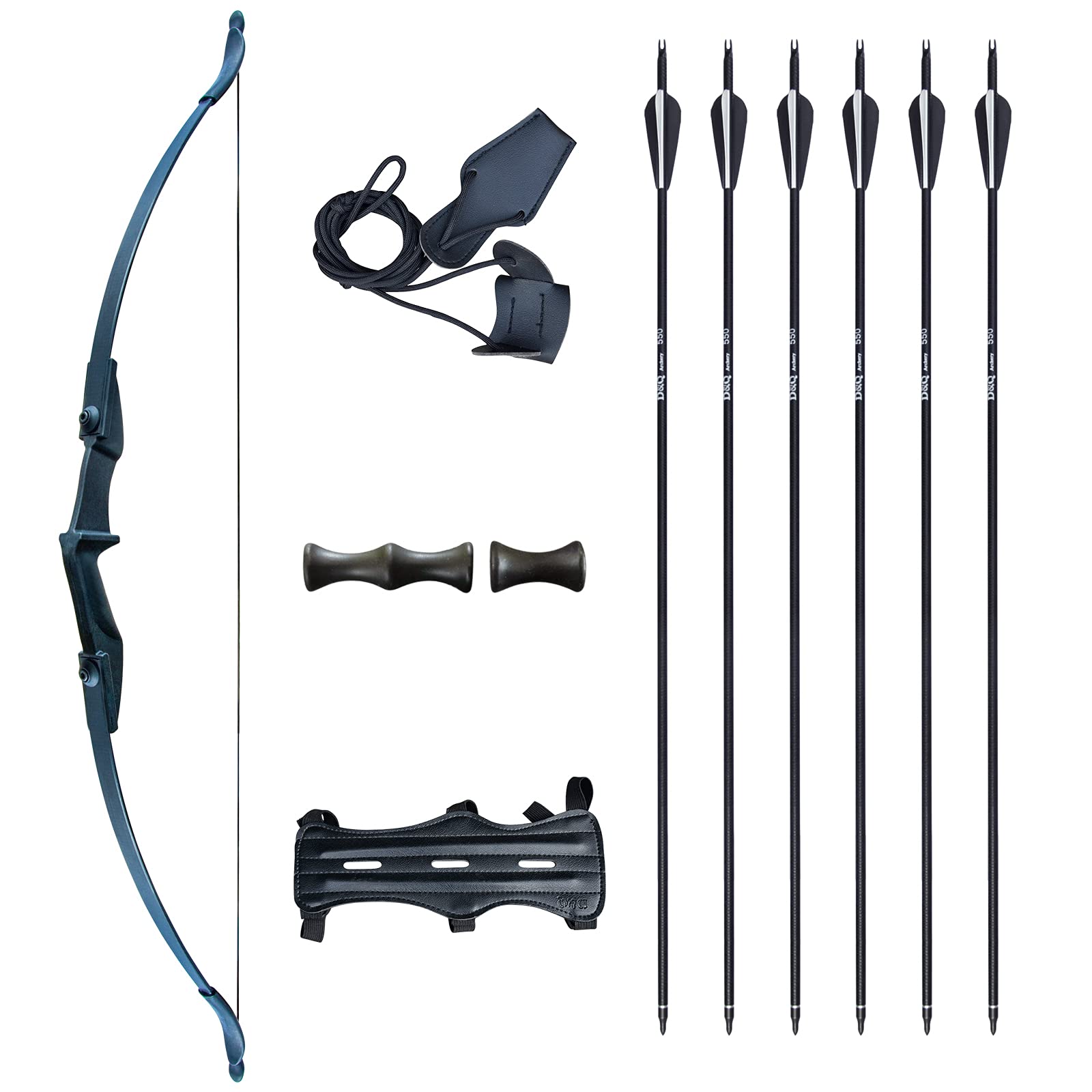 Tongtu Multicolor Recurve Bow Arrow Set?Straight Bow for Teens or ...