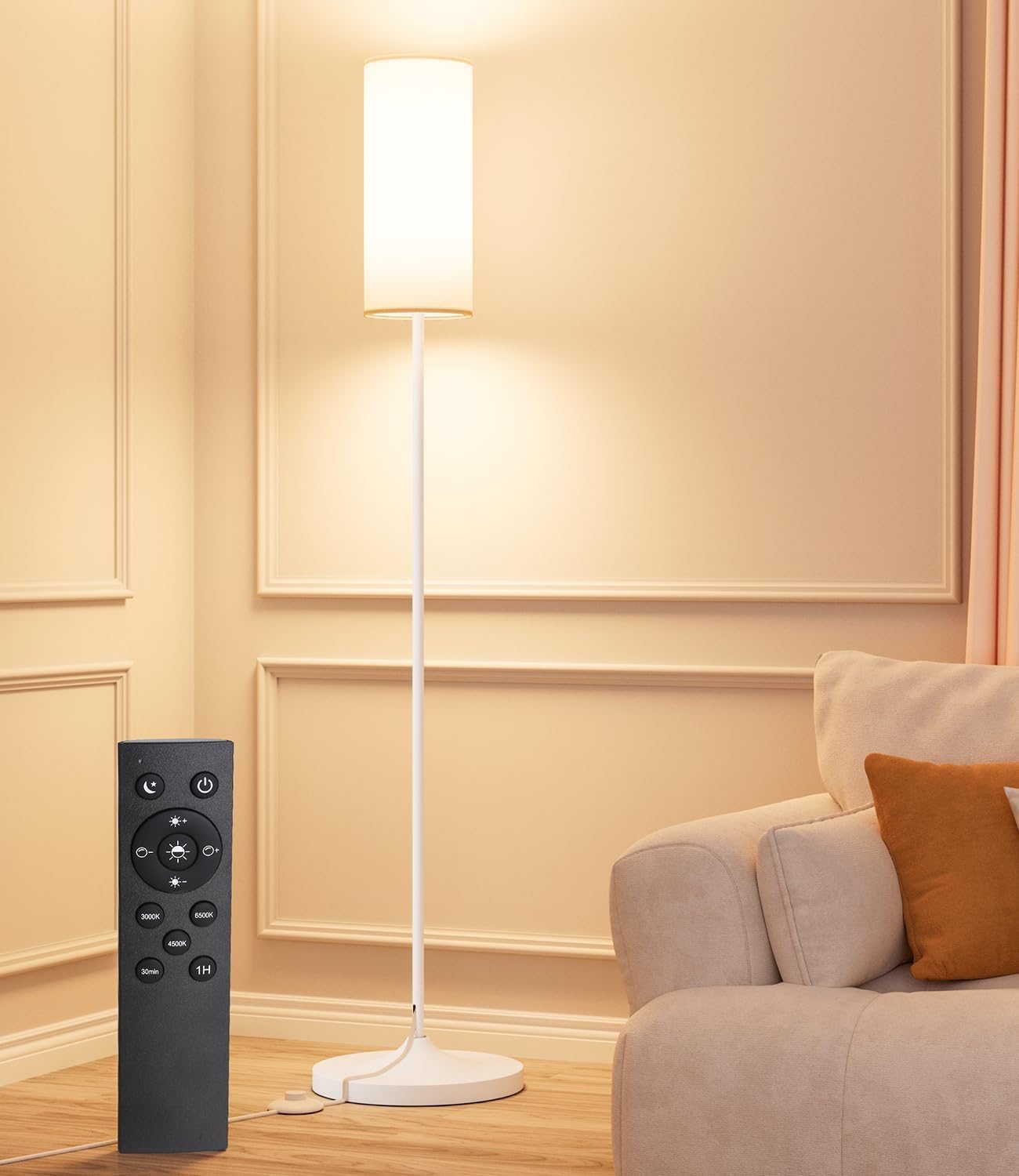 Amazon.com: luckystyle Lámpara de pie LED para sala de estar, lámparas ...