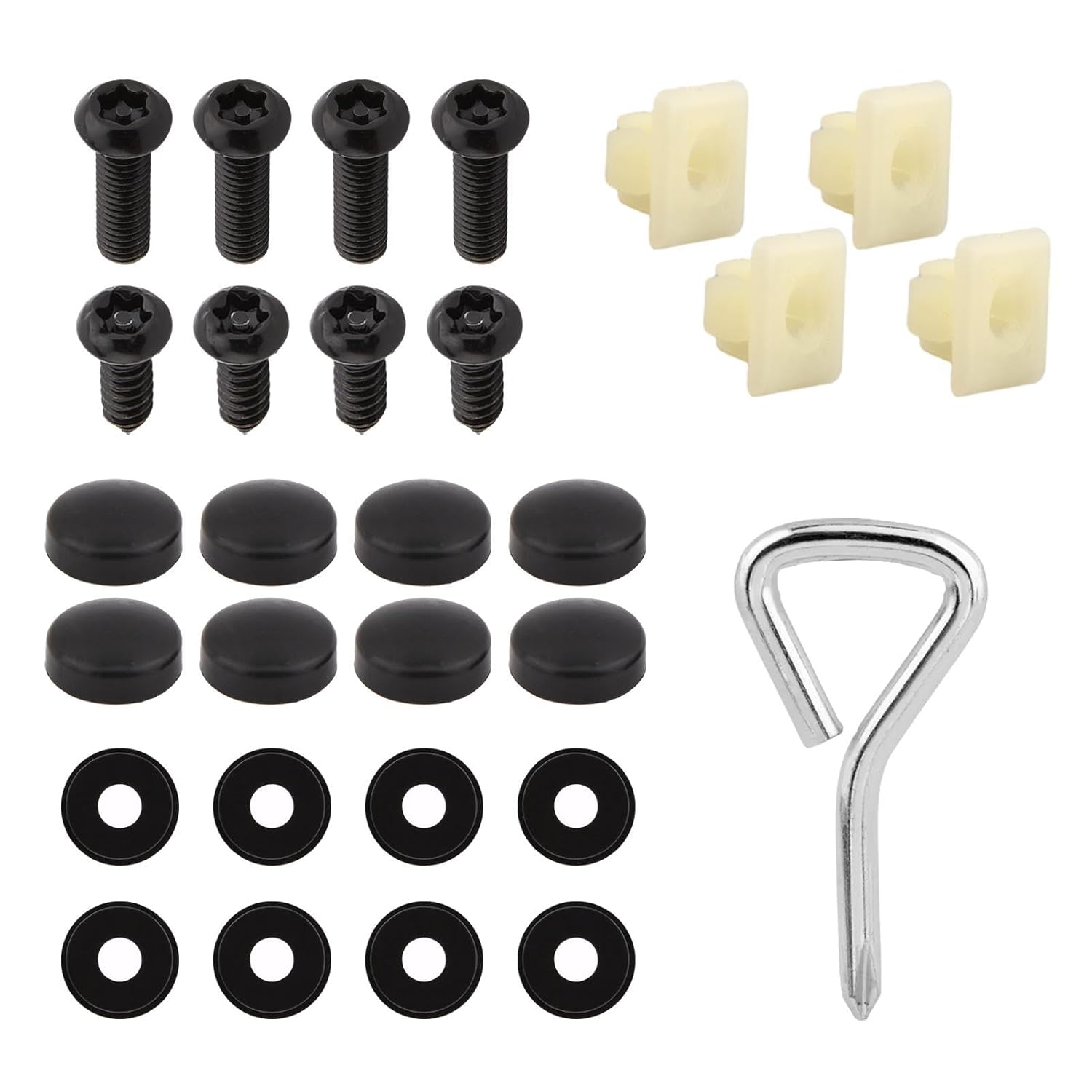 CALIDAKA License Plate Fasteners, 4 Sets Stainless Steel Self Tapping ...