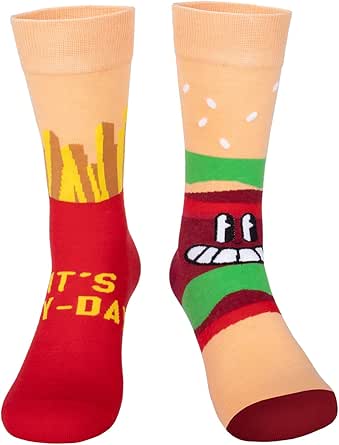 Amazon.com: Bibalabili Hamburger Fries Crazy Socks, Cartoon Cotton ...