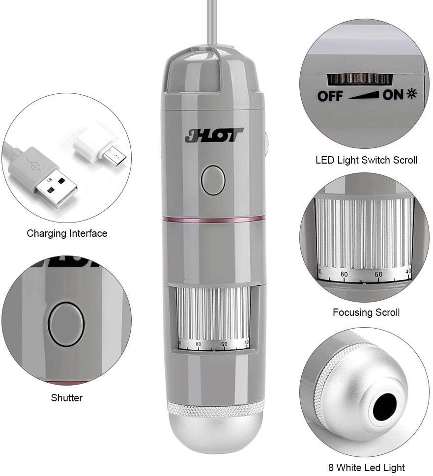 5-200X USB OTG Skin Hair Scalp Detector,Digital Microscope Digital ...