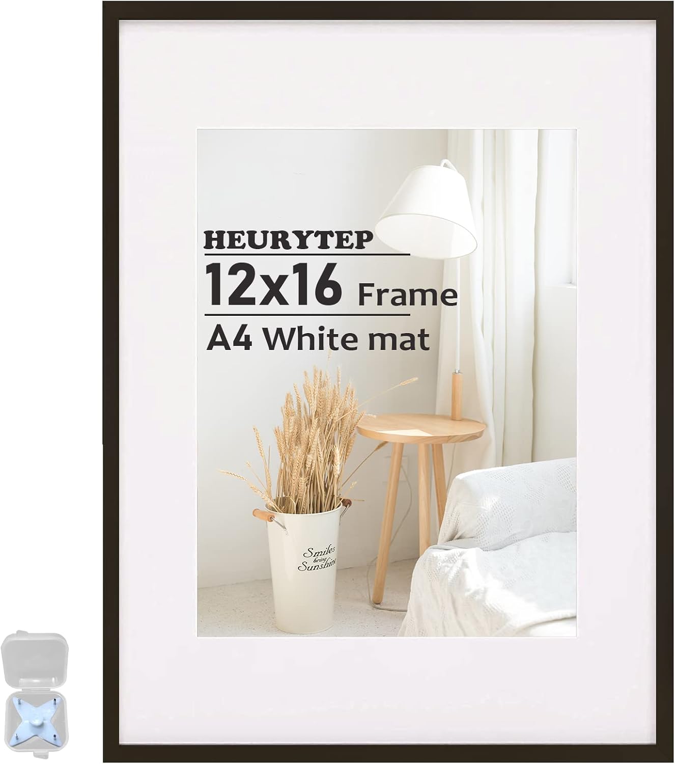Amazon.com - HEURYTEP 12x16 inch Picture Frame, Metal Frame with A4 Mat ...