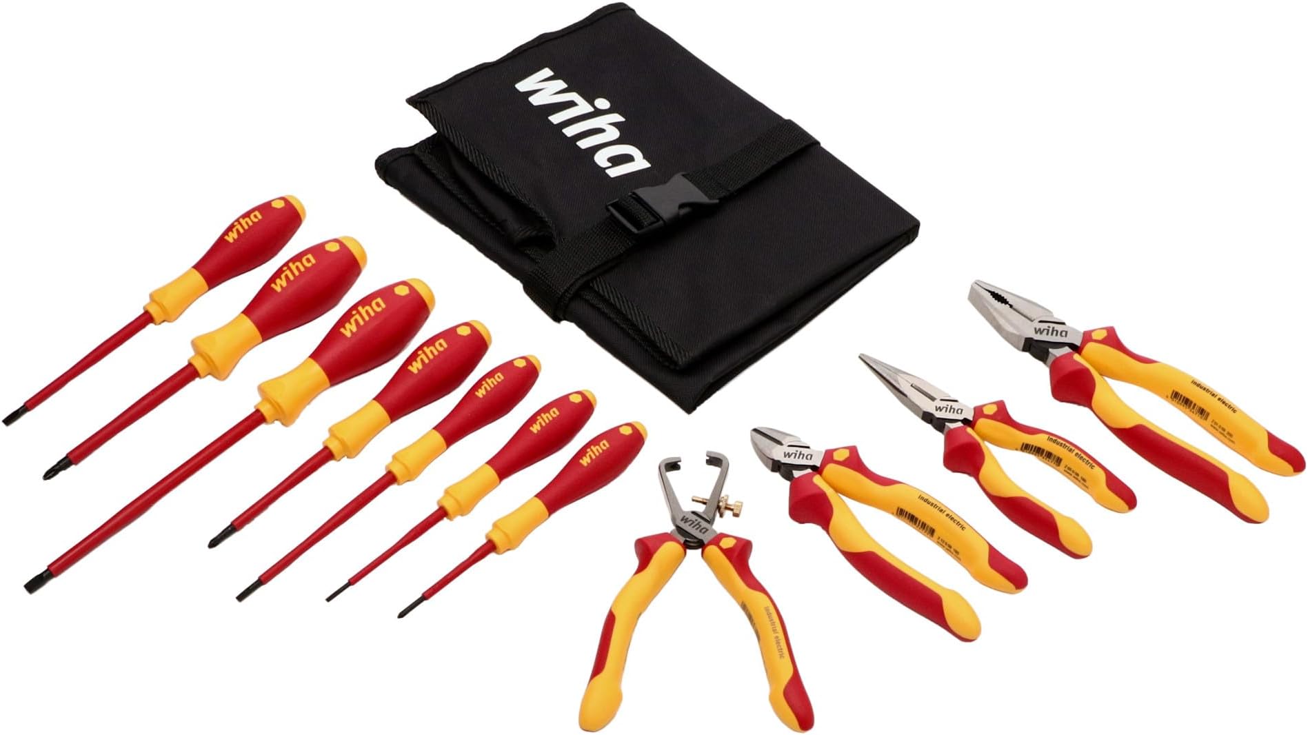 Wiha 32889 Insulated Pliers and Cutters Set In Canvas Pouch, 8 Piece ...