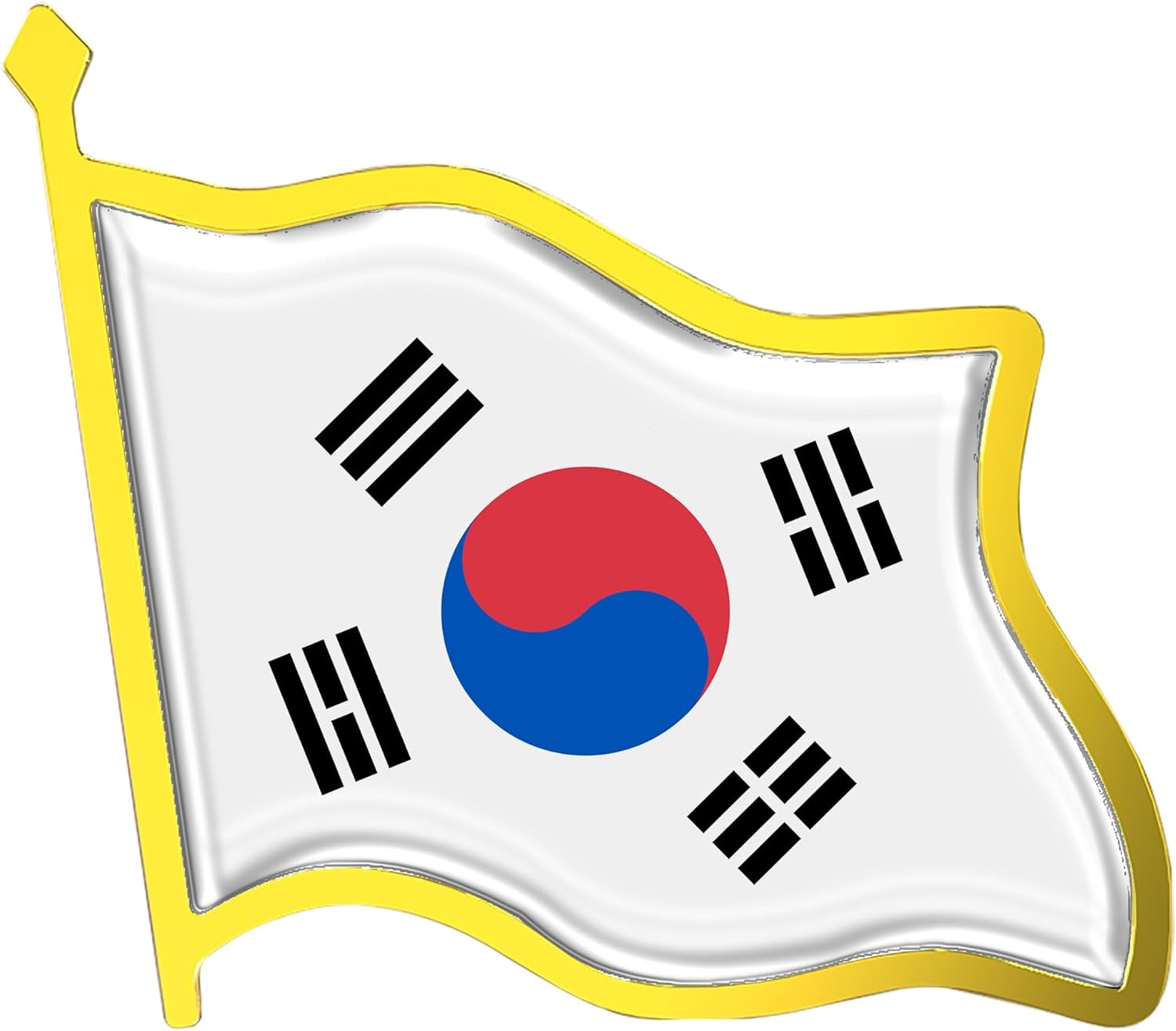 Amazon.com: South Korea Flag Lapel Pin - Enamel Metal National Badge ...