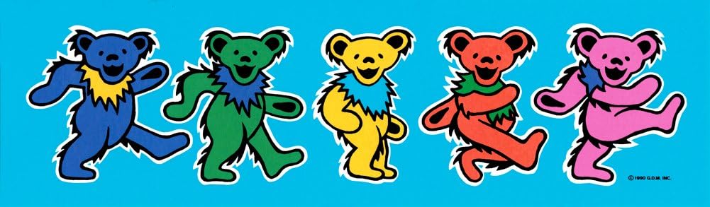 Amazon.com: Grateful Dead - 5 Jerry Bears on Blue - 9 1/4' x 3 ...