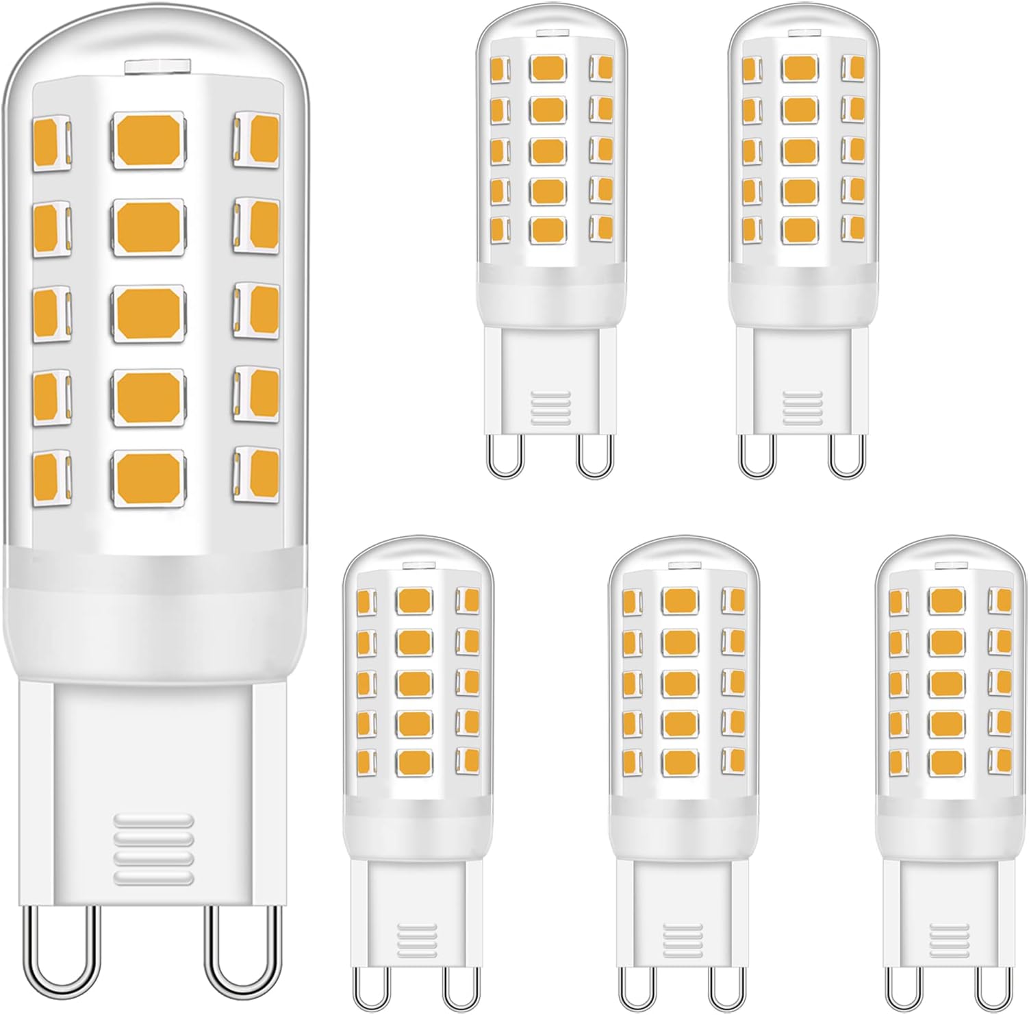 G9 LED Bulbs Dimmable 4W, No Flicker T4 G9 Bi Pin Base 2700K Soft Warm ...