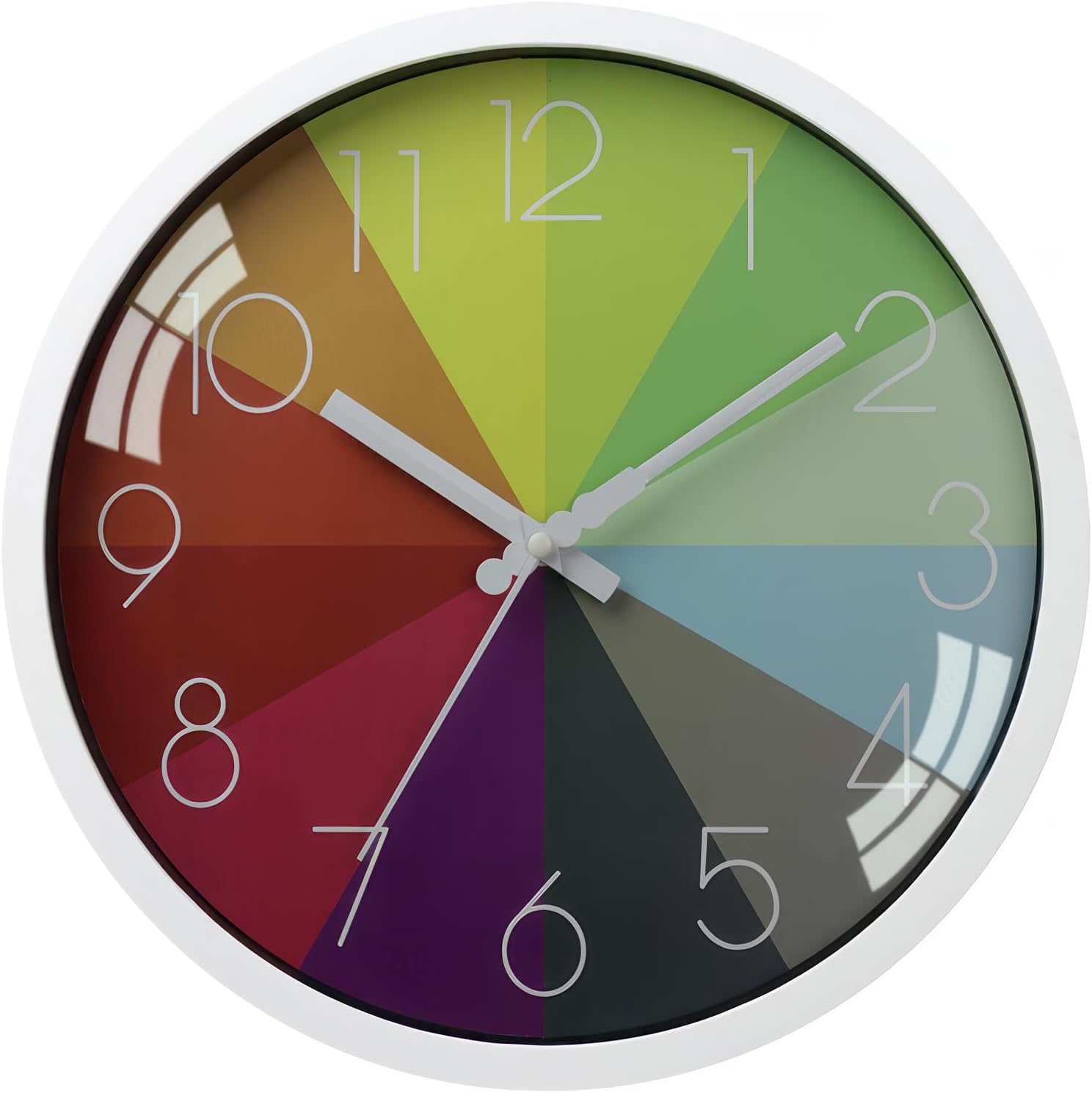Amazon.com: TUUWAI 12 Inch Wall Clock Colorful Silent Non-Ticking ...
