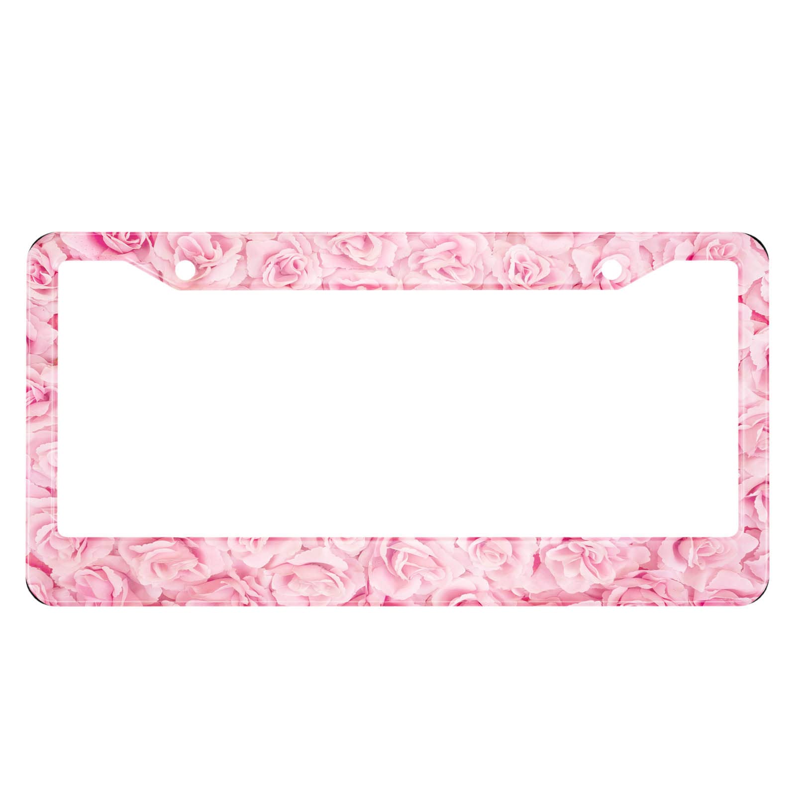 Amazon.com: HOSNYE Pink Roses License Plate Frame Metal License Plate ...