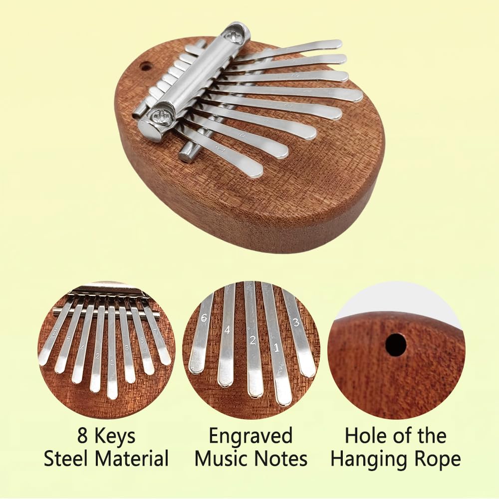 Snapklik.com : WUQIMUSC Mini Kalimba 8 Key Thumb Piano Solid Wood ...