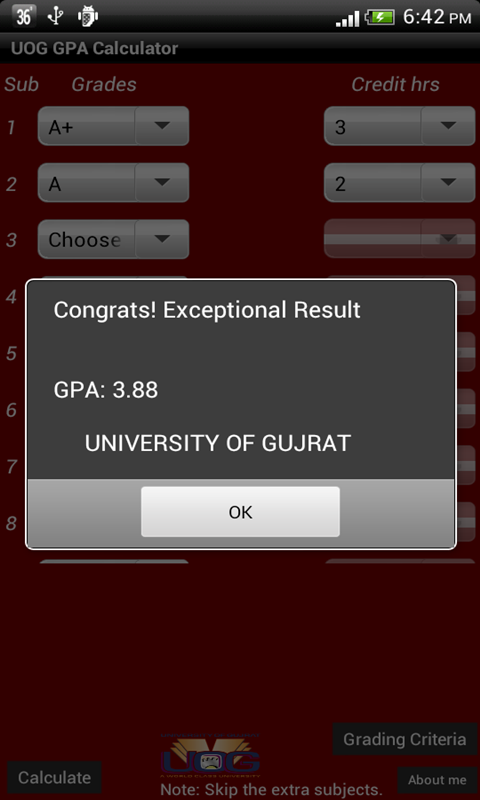 UOG Gpa-CGpa Calculator - App on Amazon Appstore