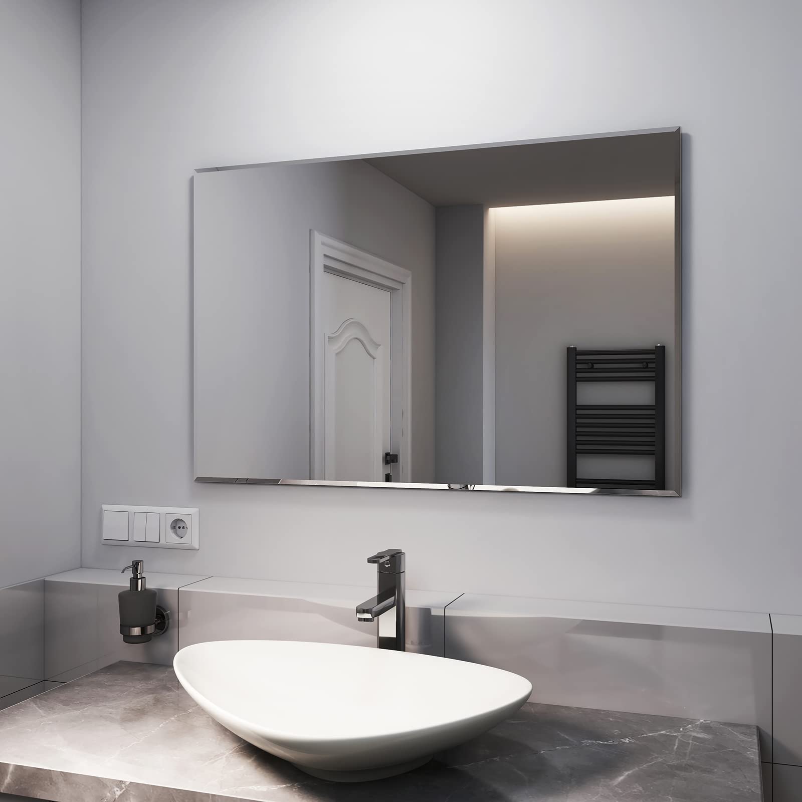 Rectangle Frameless Bathroom Mirrors Ortonbath Rectangular Square