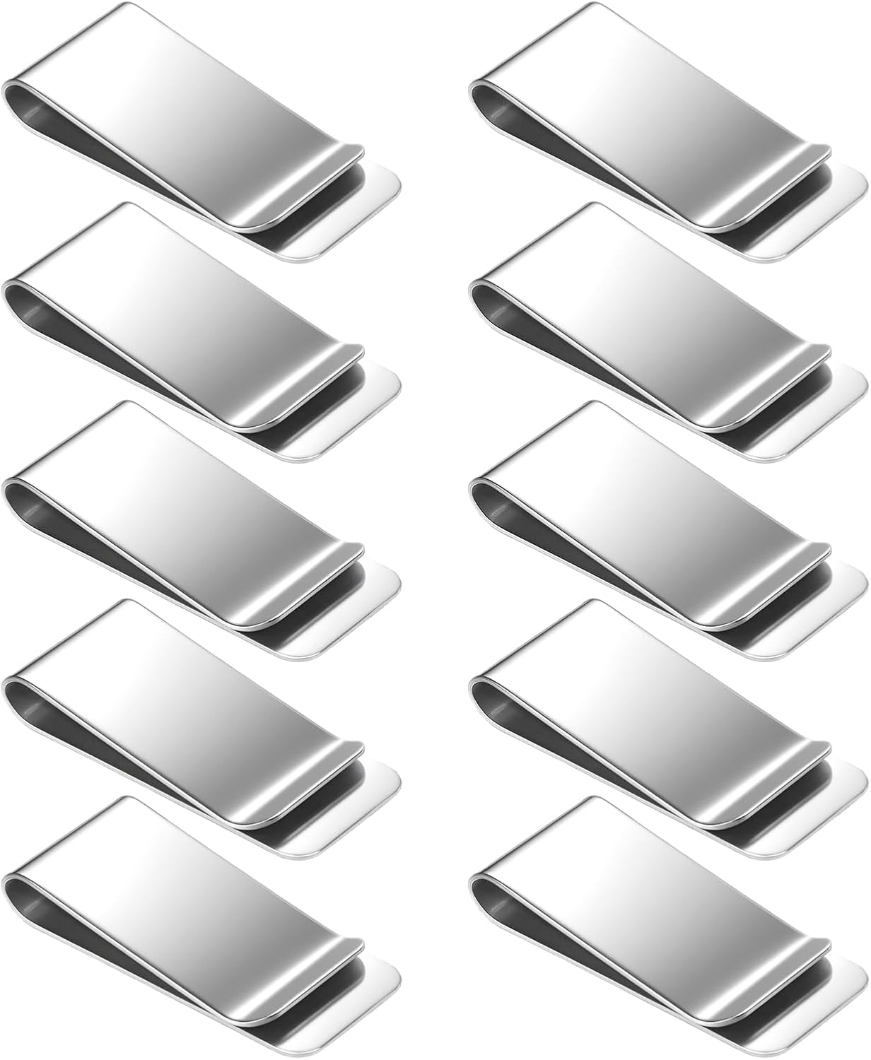 Exclaith 10 Pack Stainless Steel Money Clips for Men, Small Money Clip ...