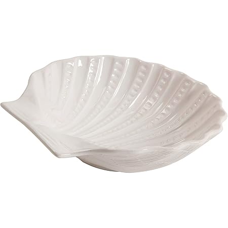 Amazon.com | Garneck Shell Bowl Ceramic Seashell Shaped Dish Candy Nuts ...