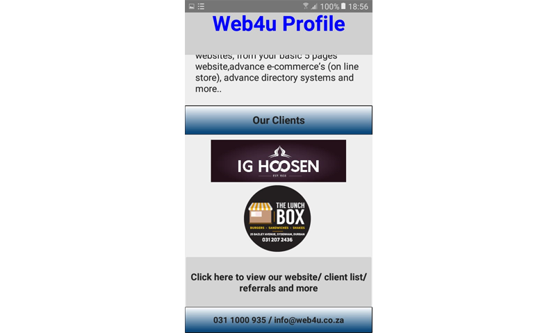 Aplicación Web4u Profile en Amazon Appstore