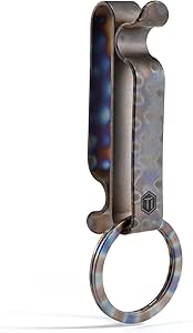 KeyUnity KM00 Titanium Belt Loop Keychain Clip Double Sided Quick Release Key Holder with ...
