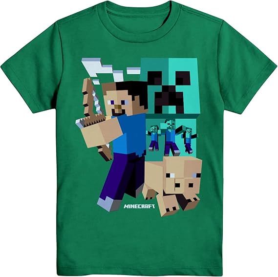 Amazon.com: Minecraft Boys' Art Deco Steve T-Shirt: Clothing, Shoes ...
