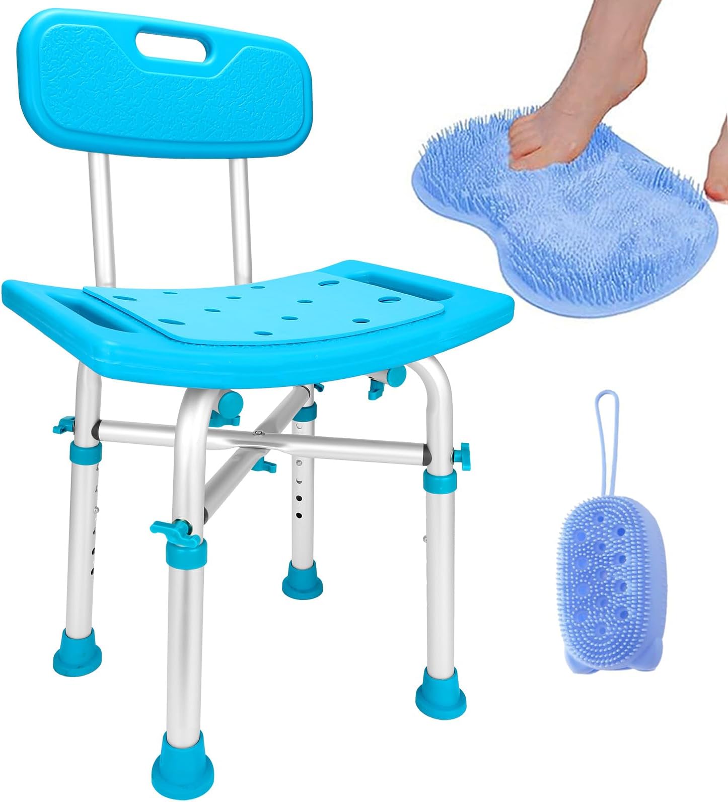 Amazon.com: Gillion Heavy Duty Shower Chair with Back 500Lbs, 𝐅𝐫𝐞𝐞 ...