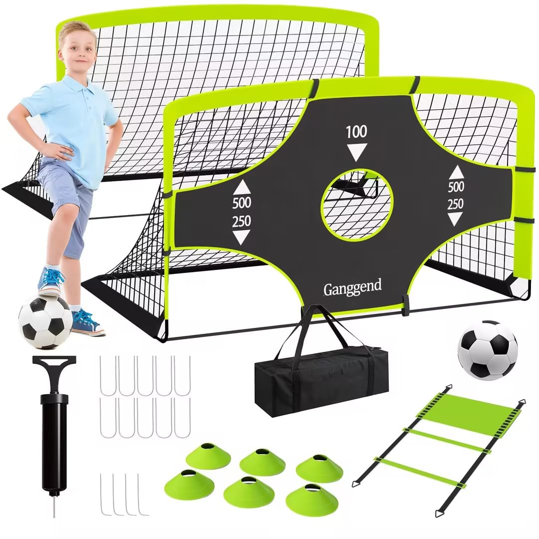 Snapklik.com : Kids Soccer Goals For Backyard Set Of 2, 6X4 Ft Portable ...