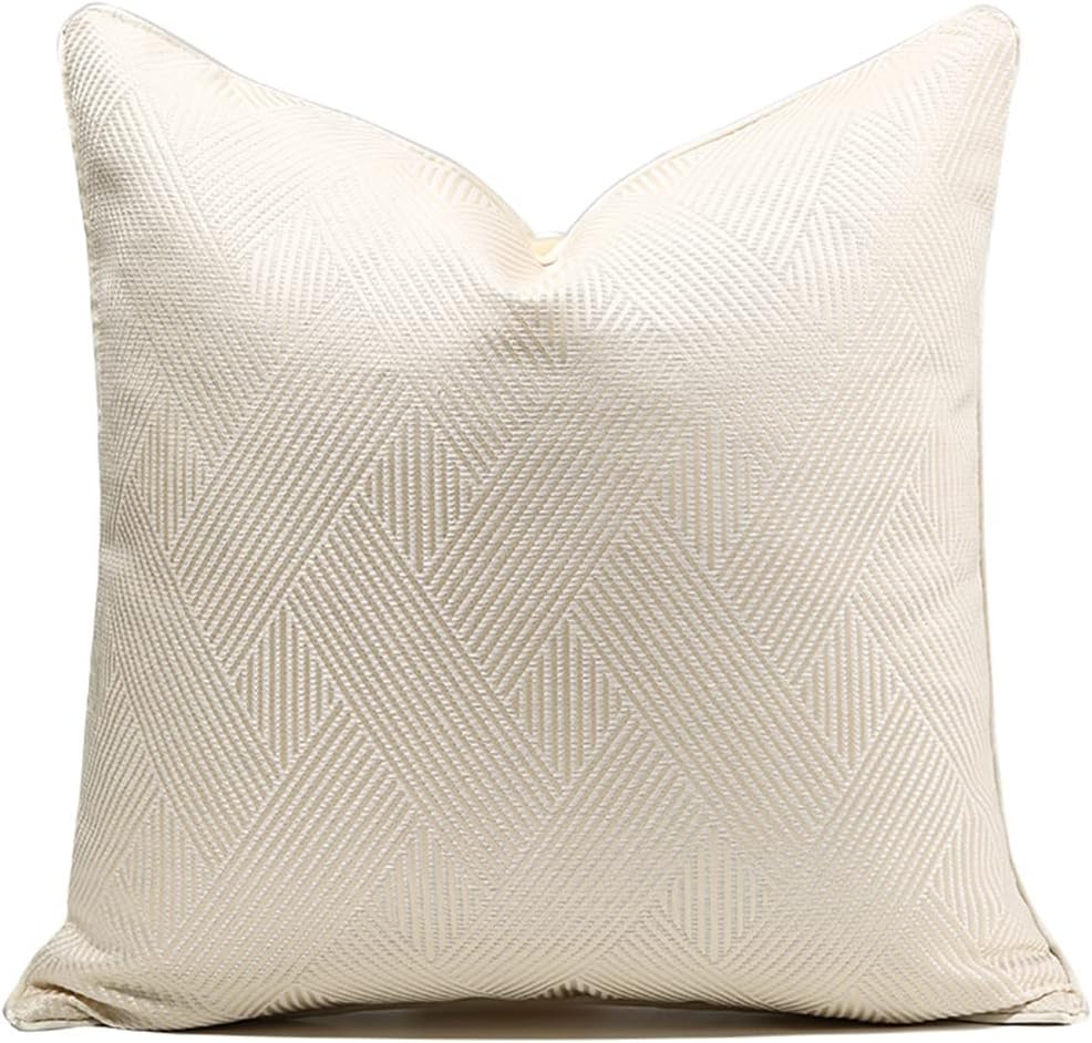 Amazon.com: Cream White Geometric Decorative Throw Pillow Covers 18x18 ...