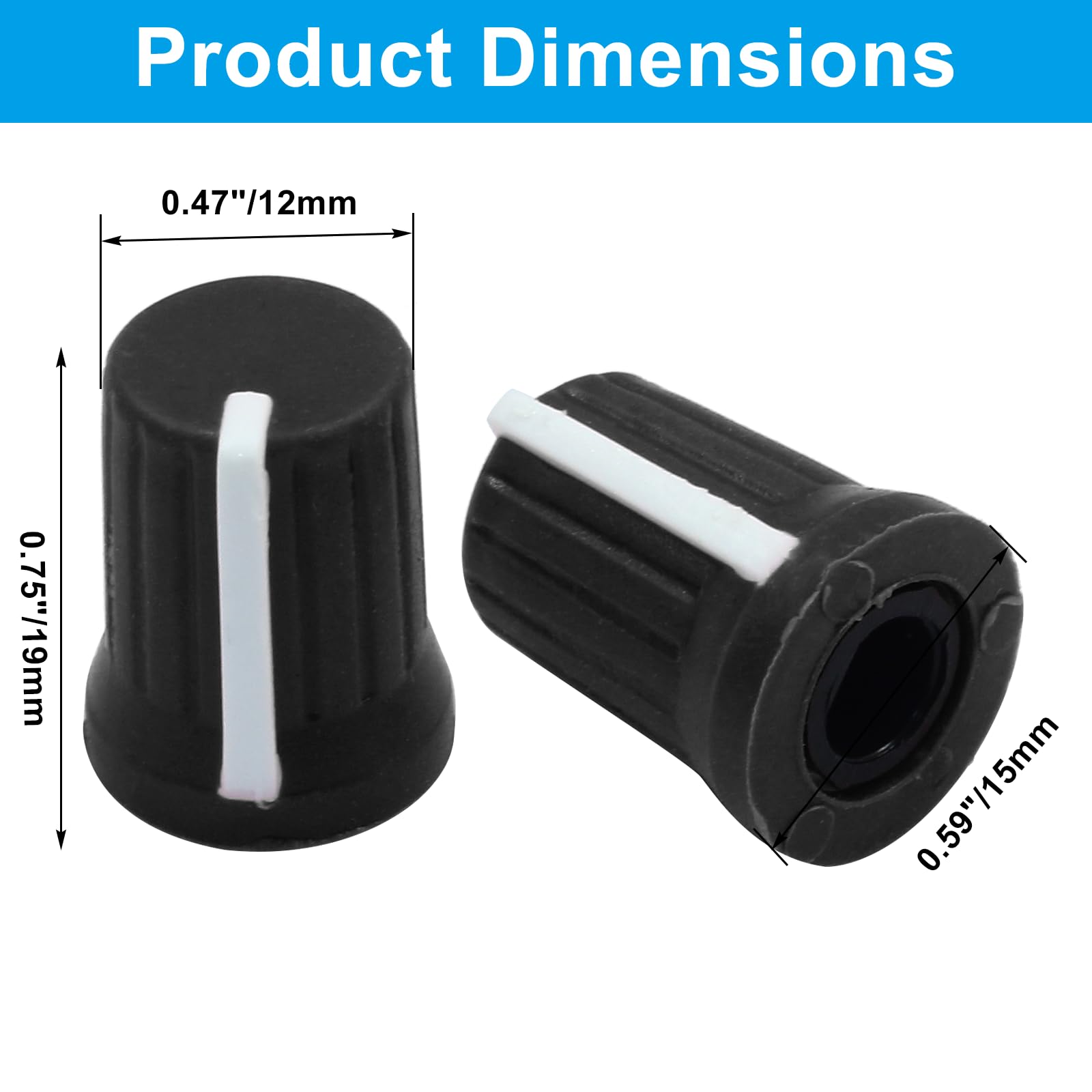 Snapklik.com : Rierdge 5 Pcs Universal EQ Rotary Knob Replacement ...