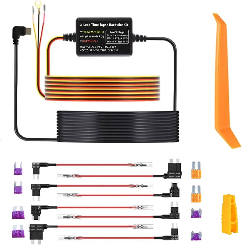 Amazon.com: Upgraded Dash Cam Hardwire Kit, Type-C USB Hard Wire Kit ...