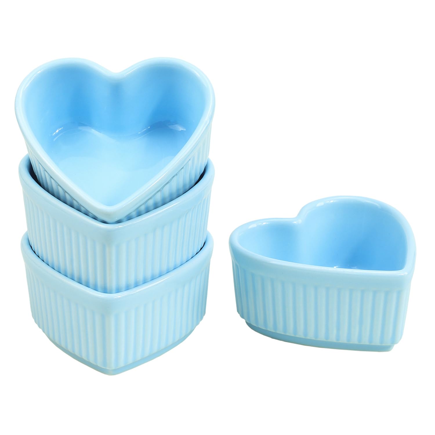 Snapklik.com : Sizikato Heart-Shaped Porcelain Souffle Dishes