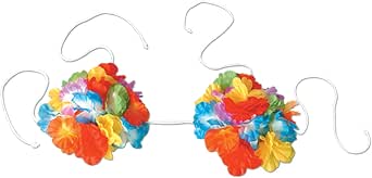Amazon.com: PMU Hawaiian Hula Dancer Silk Flower Bra Party Costume ...