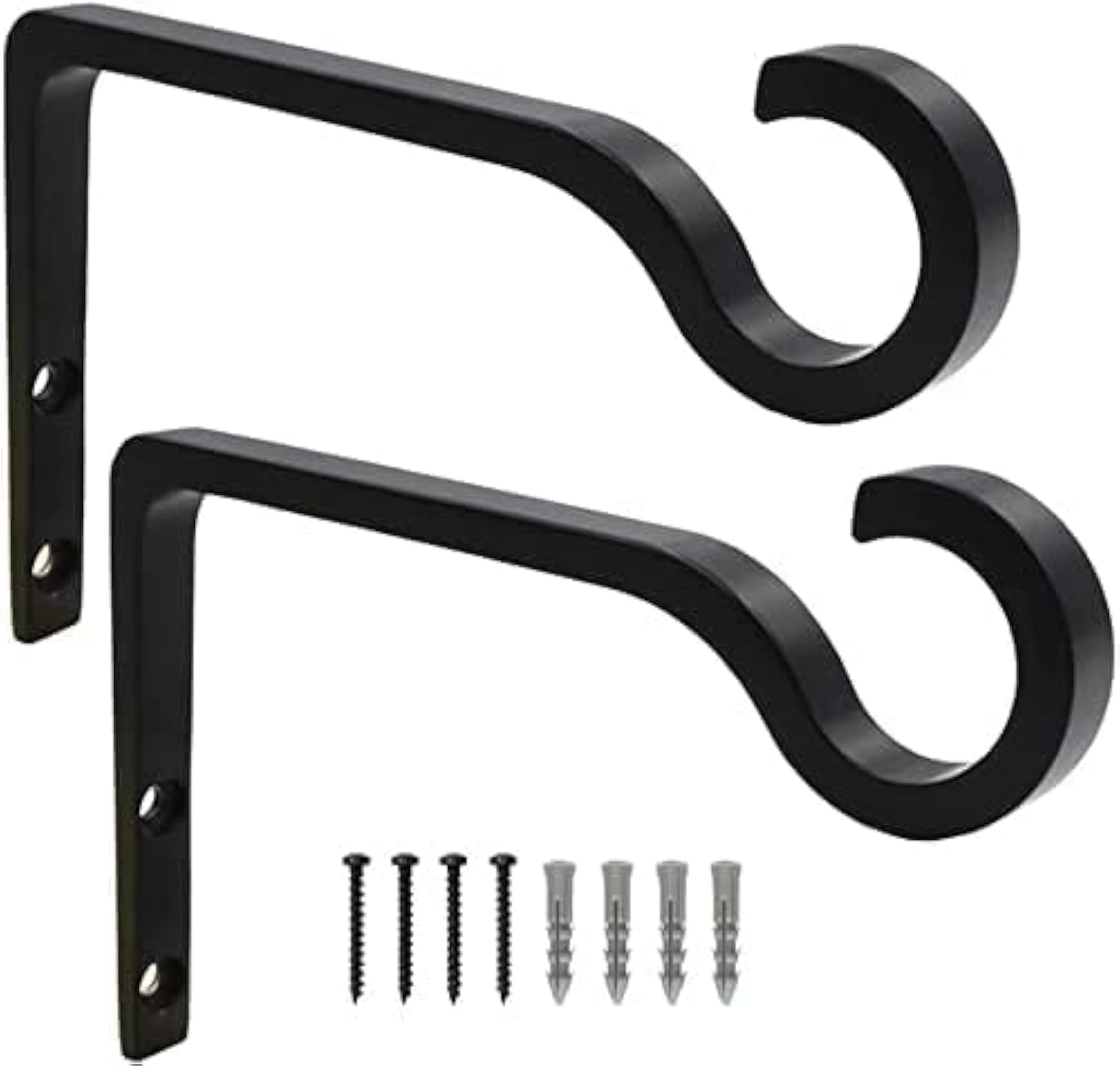 2 Pack Hanging Basket Bracket, Wall Hanging Basket Holder Hanger Hooks ...