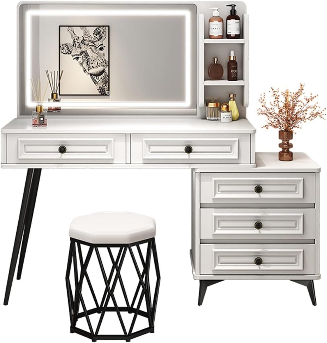 Amazon.com: BNNP Dressing Table Makeup Table Dresser Bedroom Simple ...