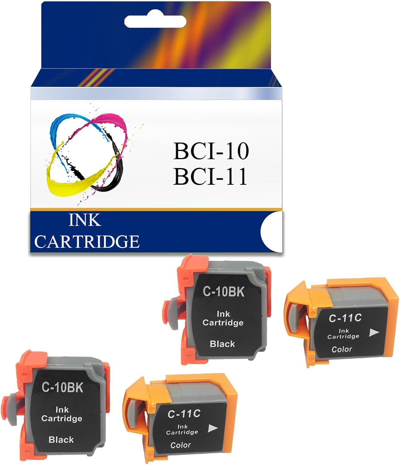 BCI-10BK BCI-11C Ink Cartridges for Canon BJ-30 BJC-50 55 70 80 85 85PW ...