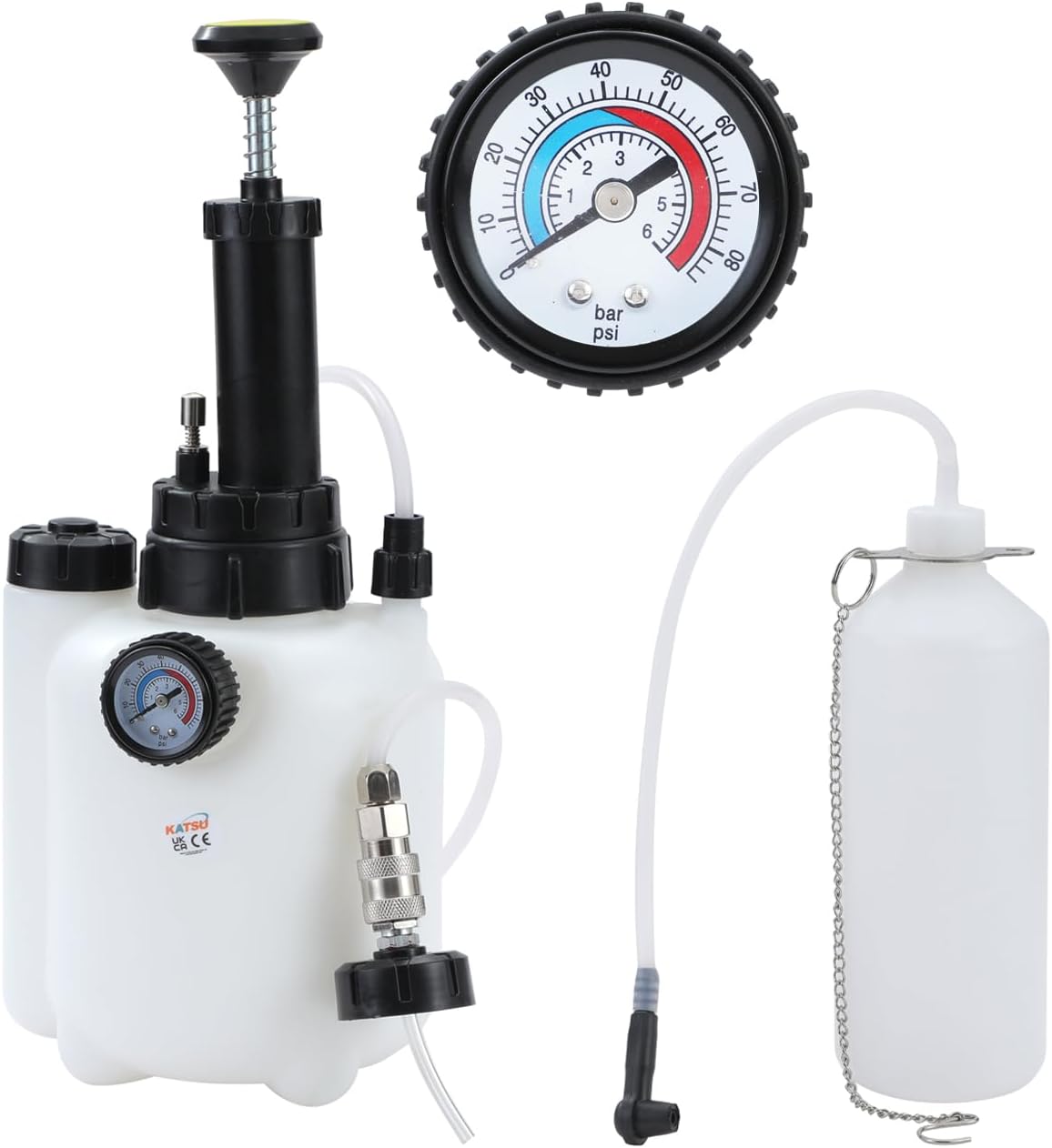 KATSU 3L Hand Brake Fluid Bleeder Bleeding One Man Toolkit with 1L ...