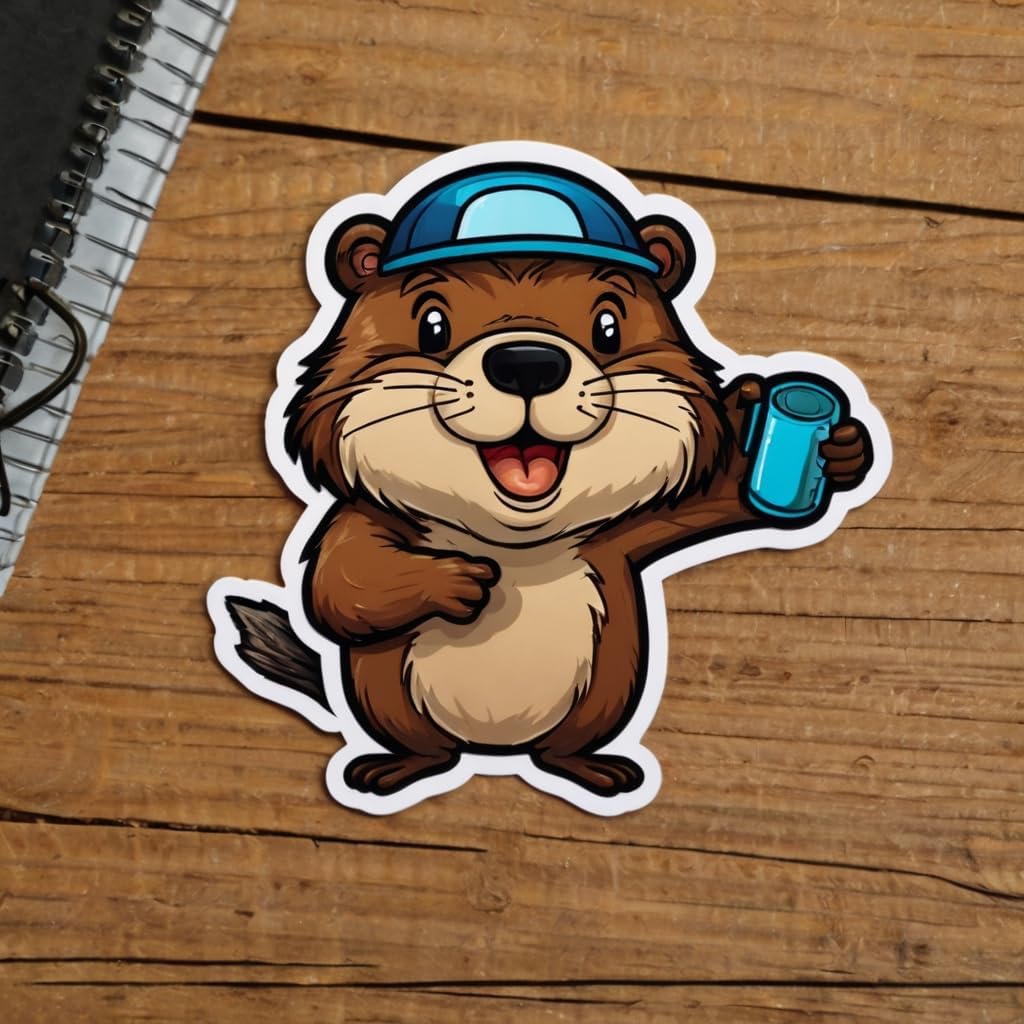 Amazon.com: Cute Beaver Stickers for Water Bottle 2in, Waterproof Vinyl ...