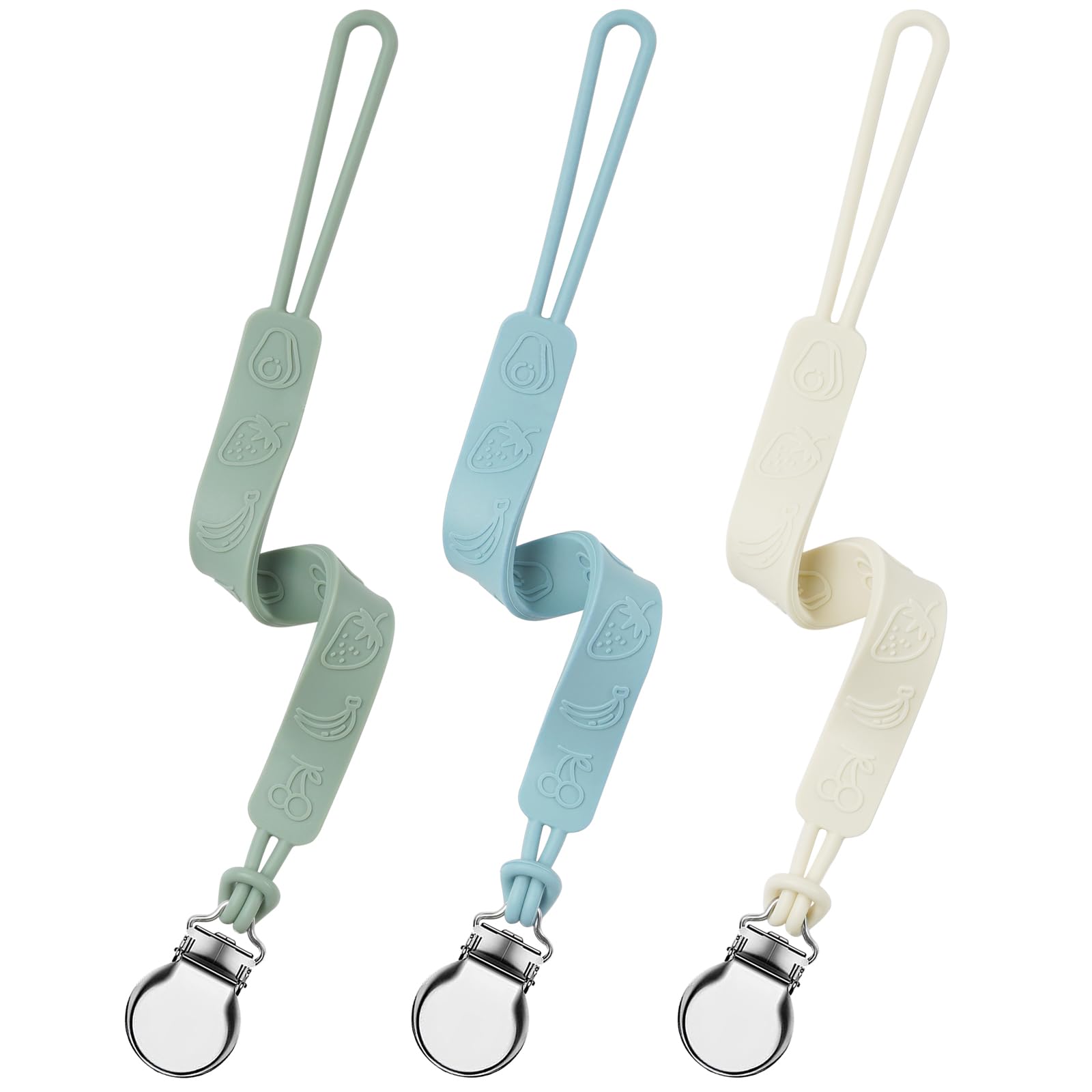 Amazon.com : Silicone Pacifier Clip, Seposeve Pack of 3 Baby Pacifier ...