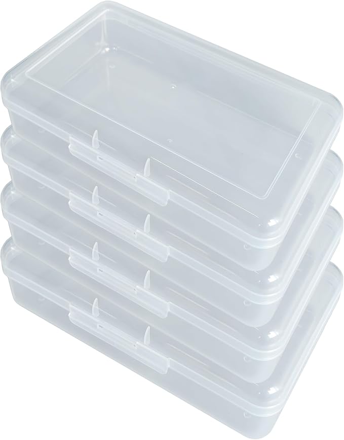 Amazon.com: Thintinick 4 Pack Rectangular Clear Plastic Storage ...