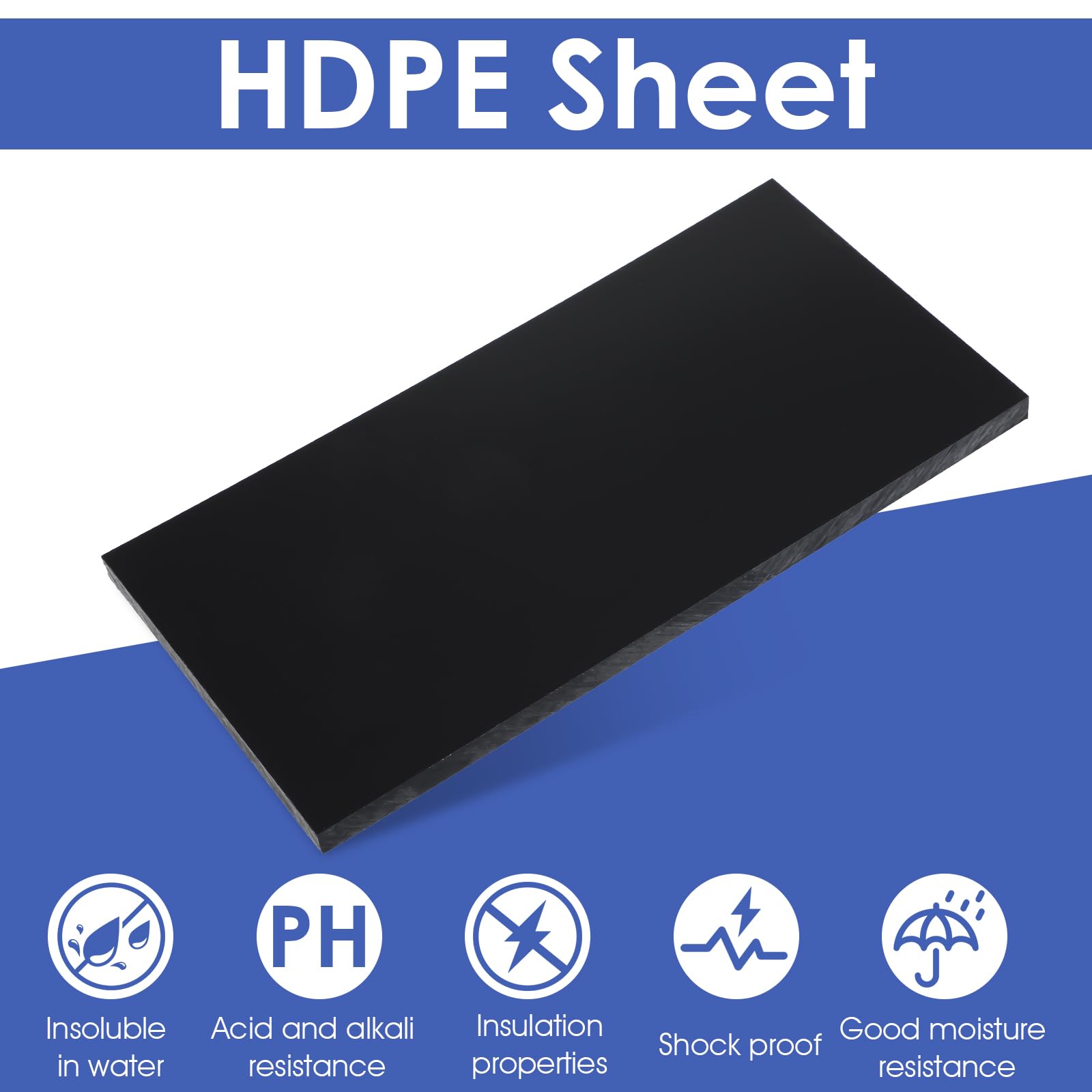 Snapklik.com : 2 Pcs HDPE Plastic Sheet, HDPE Sheet 1/2" Thick, Size 6 ...