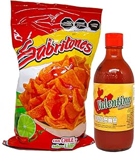 Sabritones Kit | Mexican Snack Puffed Wheat Chips with Valentina Salsa ...