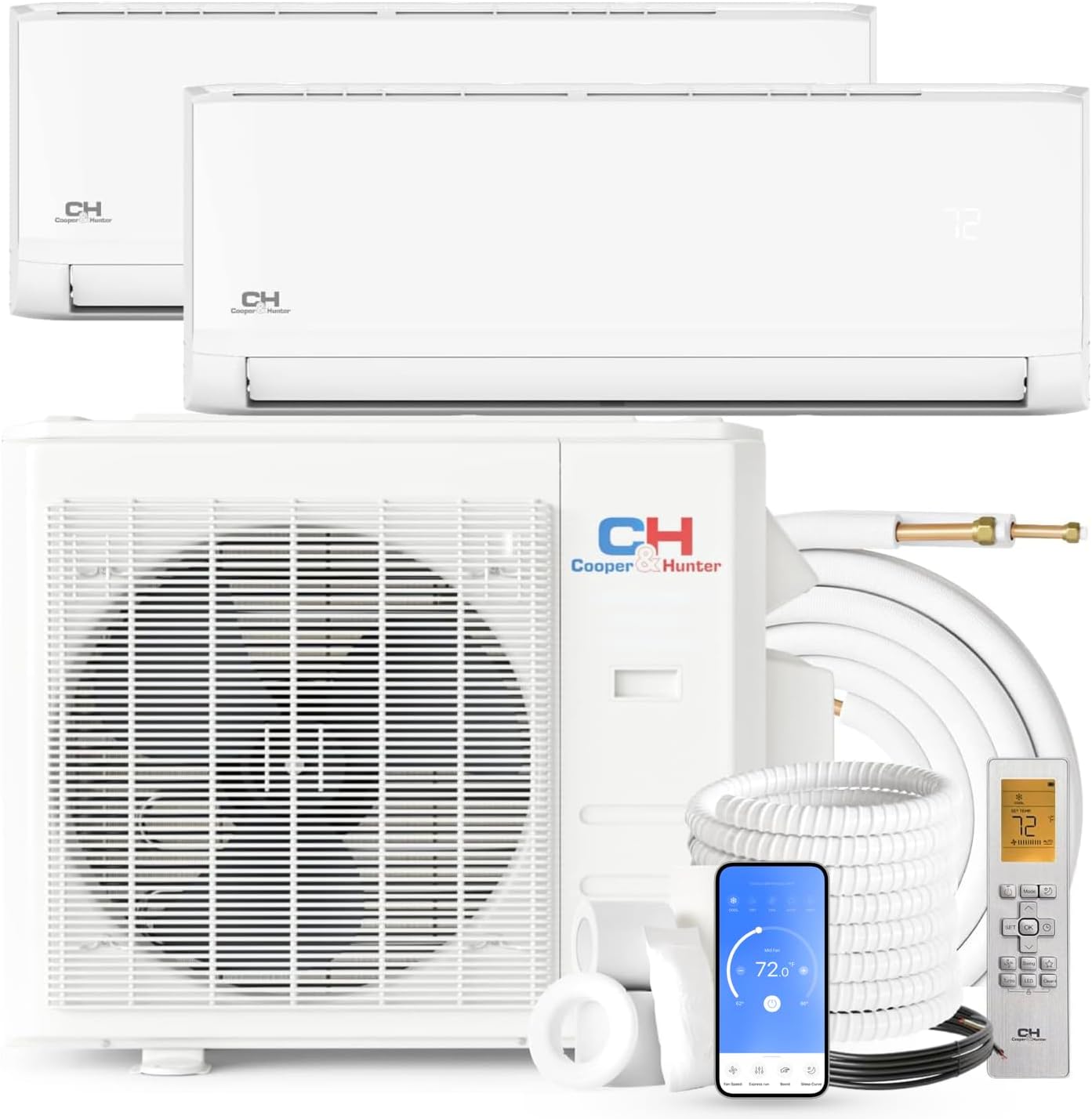 Amazon.com: 2 Zone Mini Split - 12000 + 12000 Ductless Air Conditioner ...