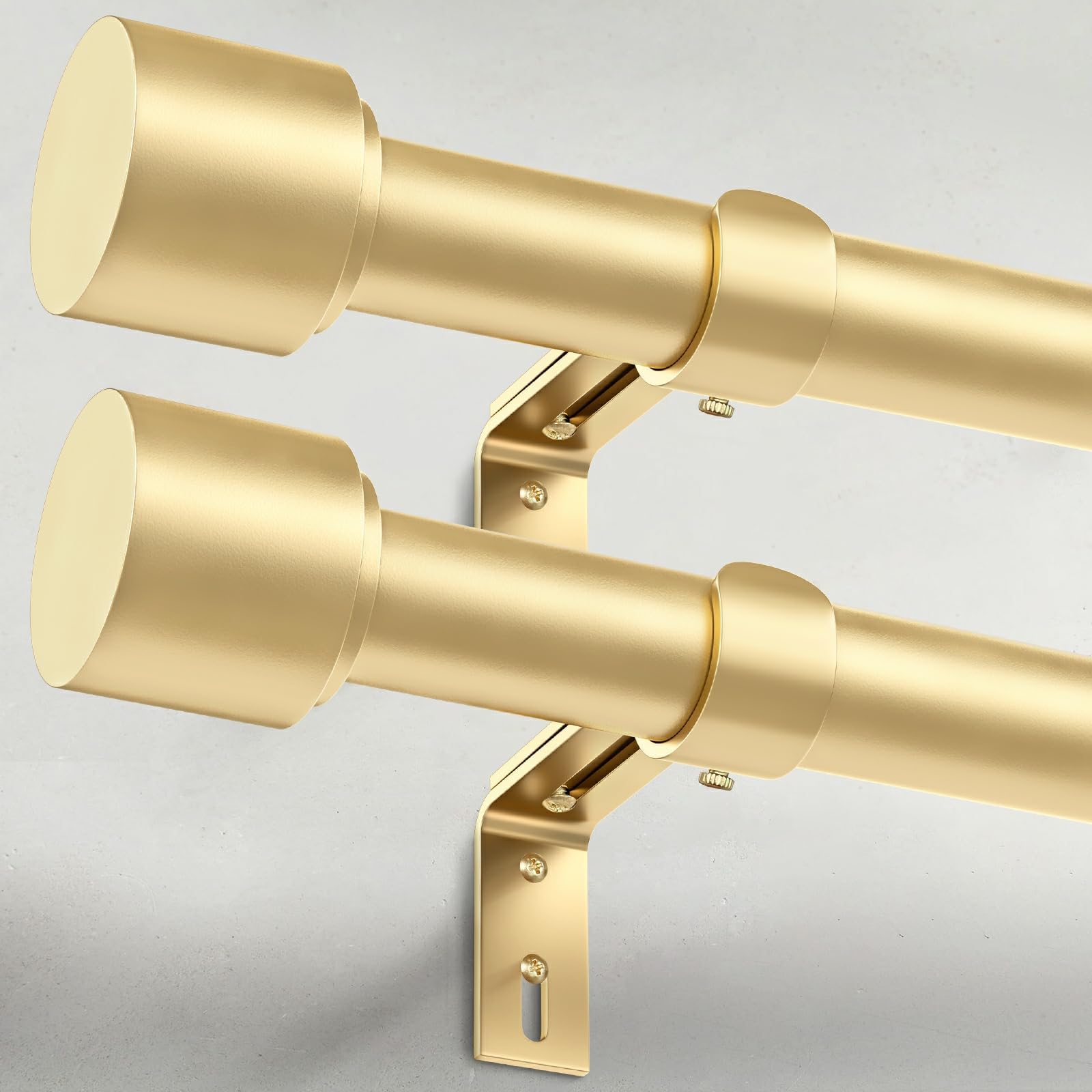 Amazon.com: GEEBOBO 2 Pack Gold Curtain Rods for Windows 28 to 48 Inch ...
