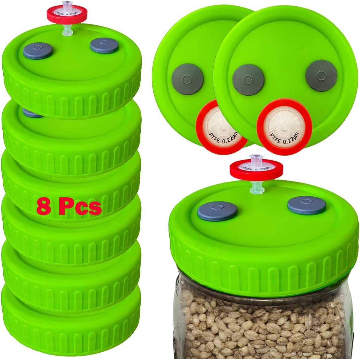 Amazon.com: Bluwtpoclan 8Pcs Wide Mouth Liquid Culture Lids,Plastic ...