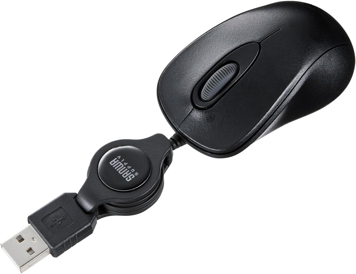 Amazon.com: SANWA SUPPLY MA-MA6BK Cable Retractable Mouse, Optical ...
