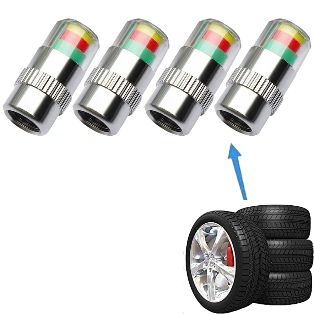 EBIZ HIVE 4 Pcs Car Tire Pressure Monitor Stem Caps Pressure Monitor ...
